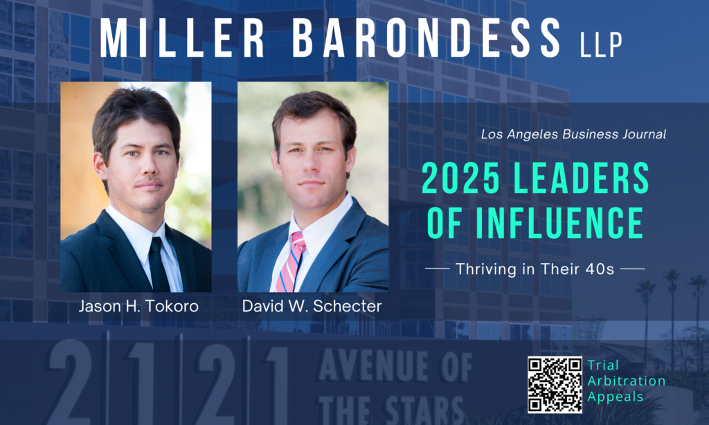 Jason H. Tokoro and David W. Schecter Recognized as 2025 "Leaders of ...